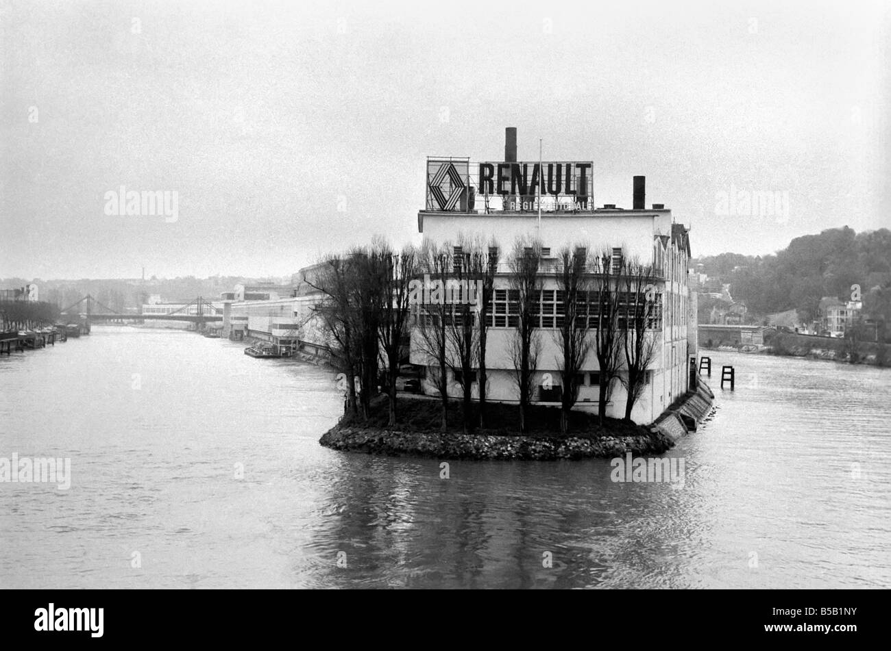 The Renault factory rises from the waters of the Seine like a giant ...