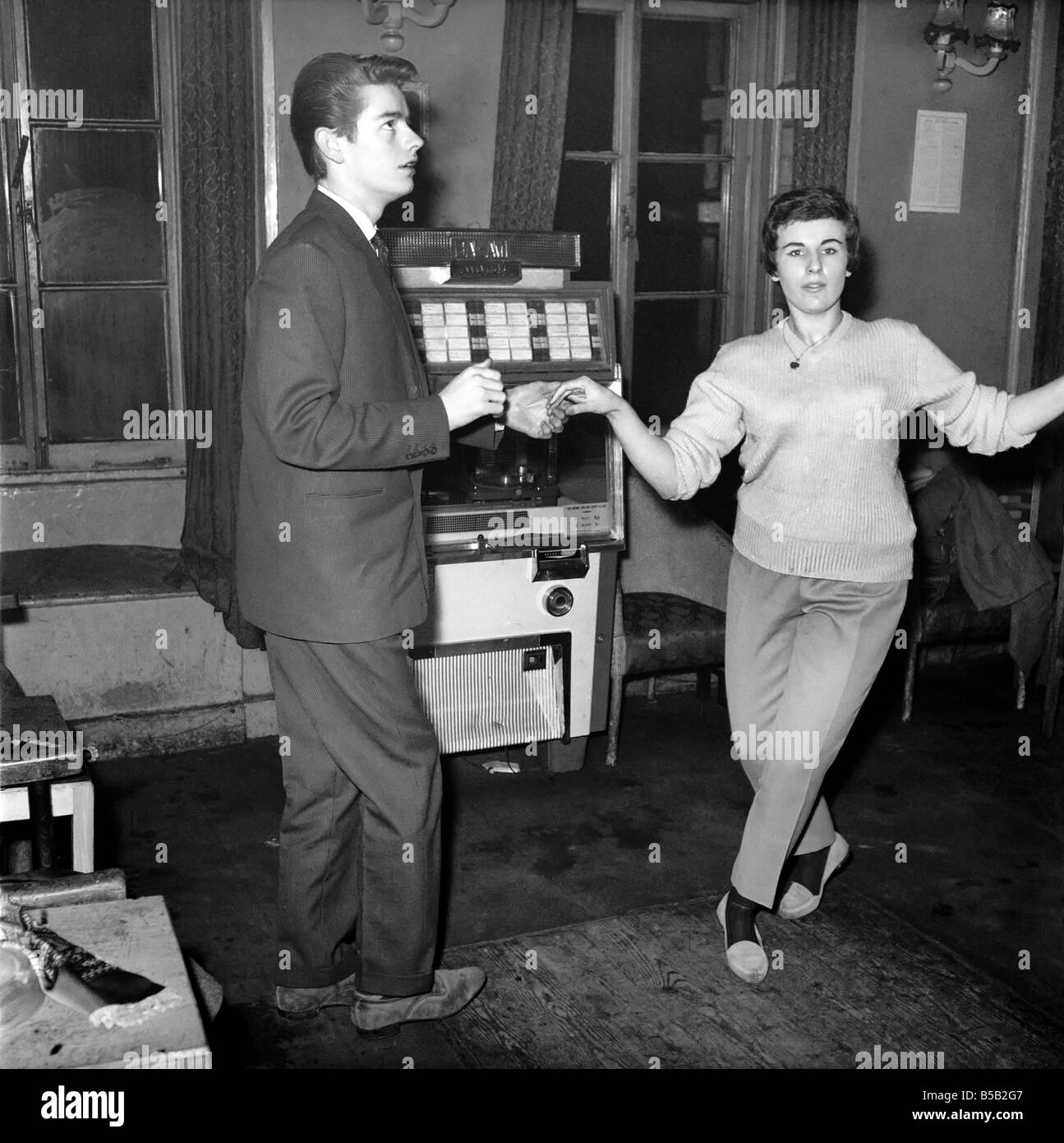 Juke box dancing Black and White Stock Photos & Images - Alamy