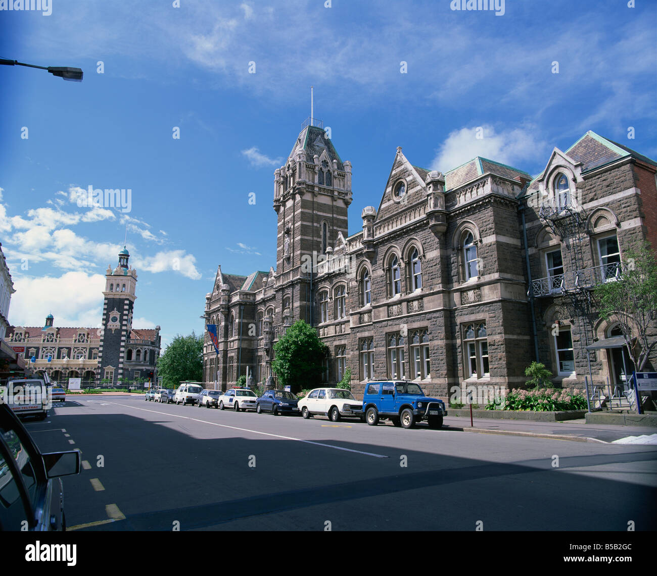 Law courts and railway station south island New Zealand J Bright Stock ...