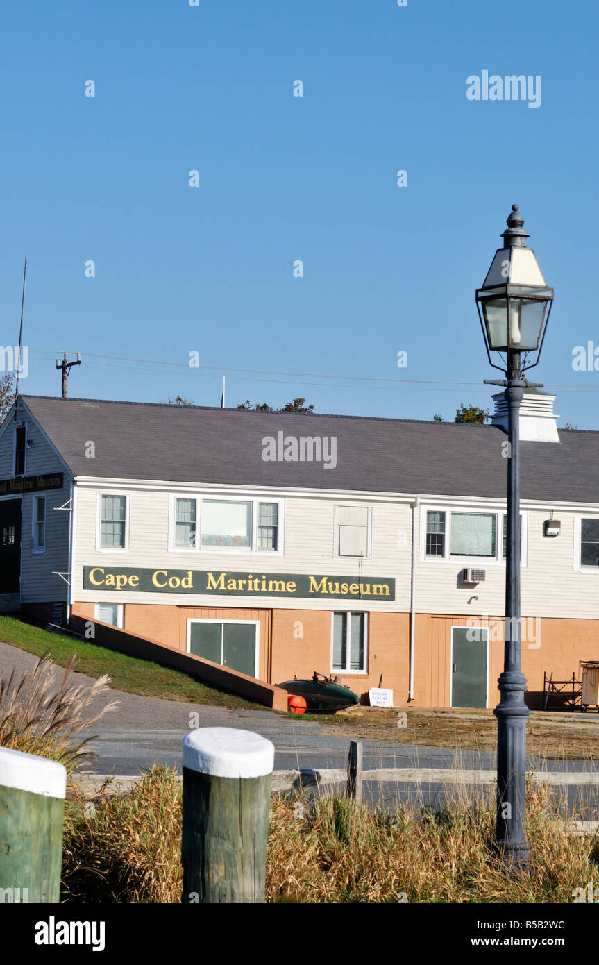 Cape Cod Maritime Museum in Hyannis on Waterfront with lamp post Stock ...