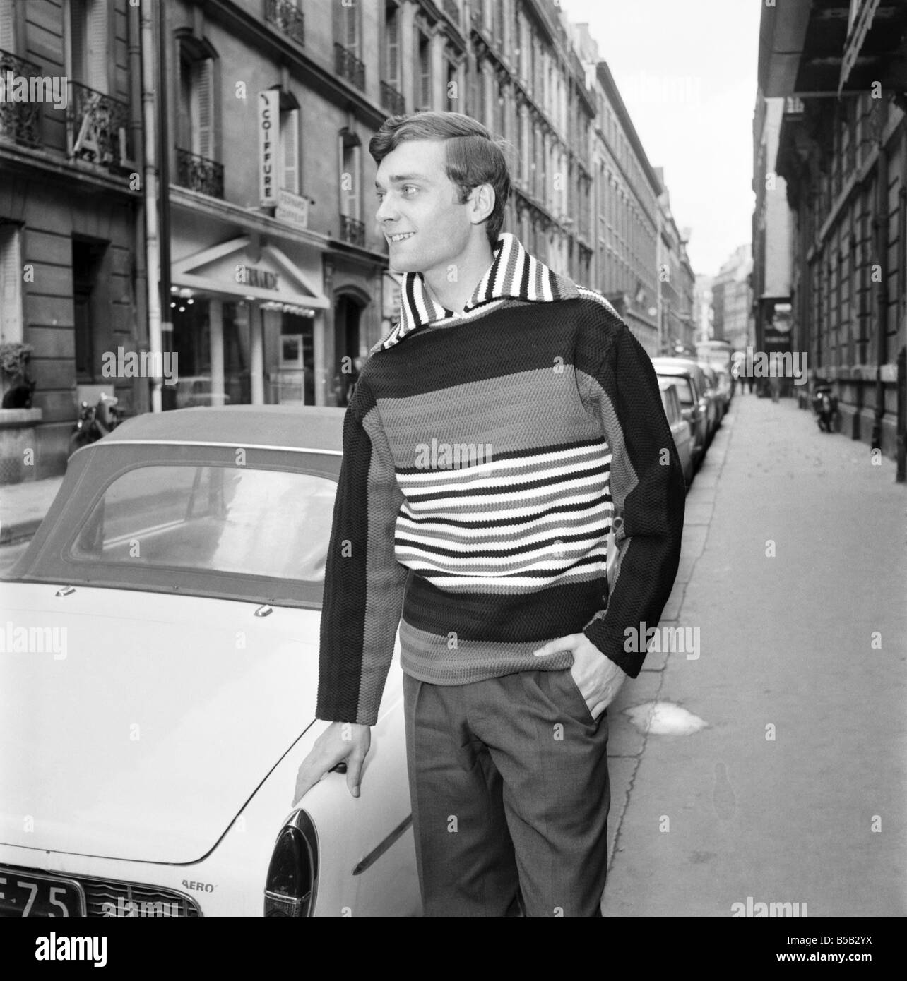Men modelling the latest 1963 menswear design's in the streets of Paris ...