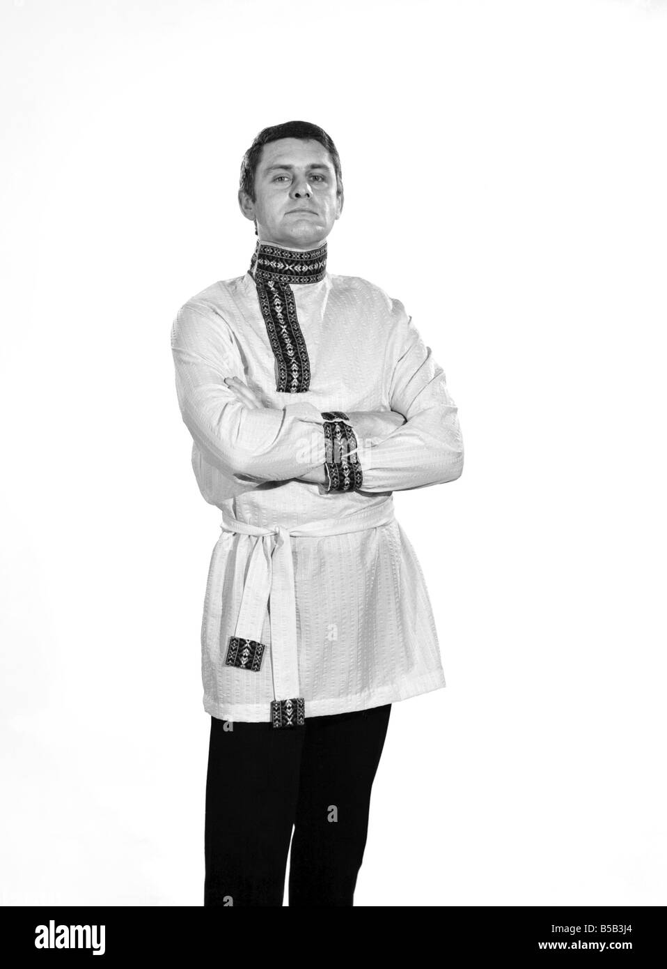 Male model David West wearing Cossack Shirt. Circa 1966 Stock Photo - Alamy