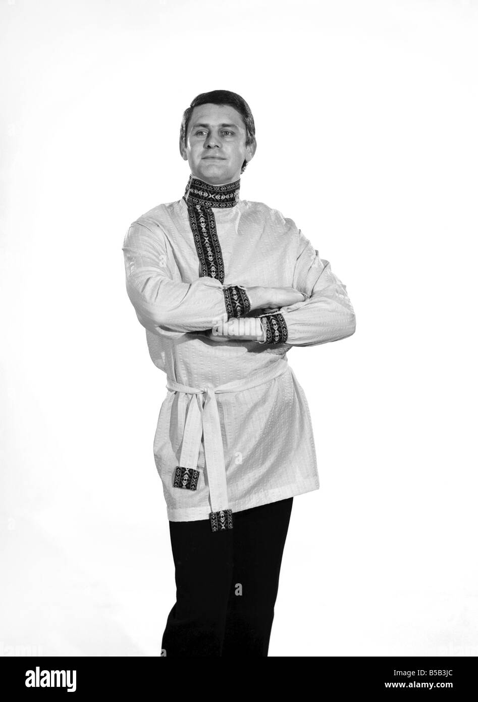 Male model David West wearing Cossack Shirt. Circa 1966 Stock Photo - Alamy