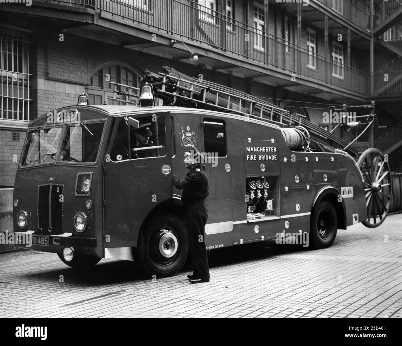 1950s fire engine Black and White Stock Photos & Images - Alamy