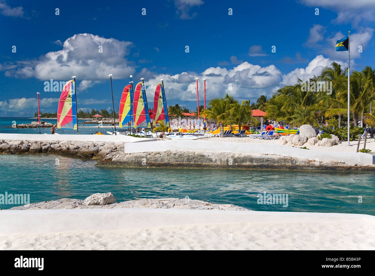 Beach on Princess Cays, Eleuthera Island, Bahamas, West Indies, Central ...