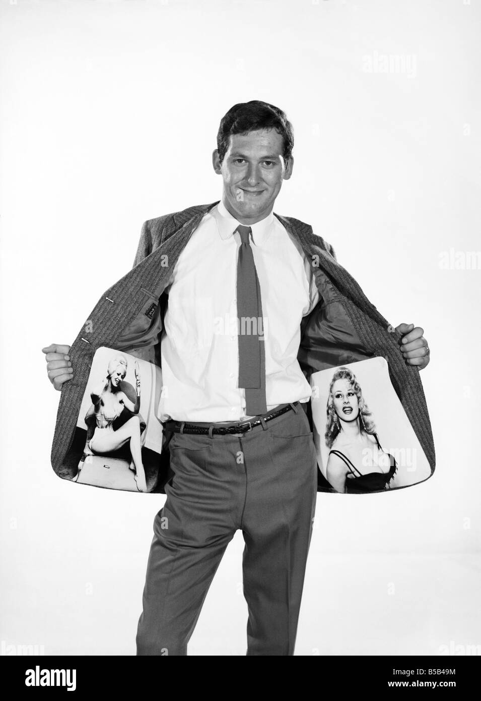 Clothing: Fashion: Menswear: Man wearing pin-up Jacket. Model: Michael ...