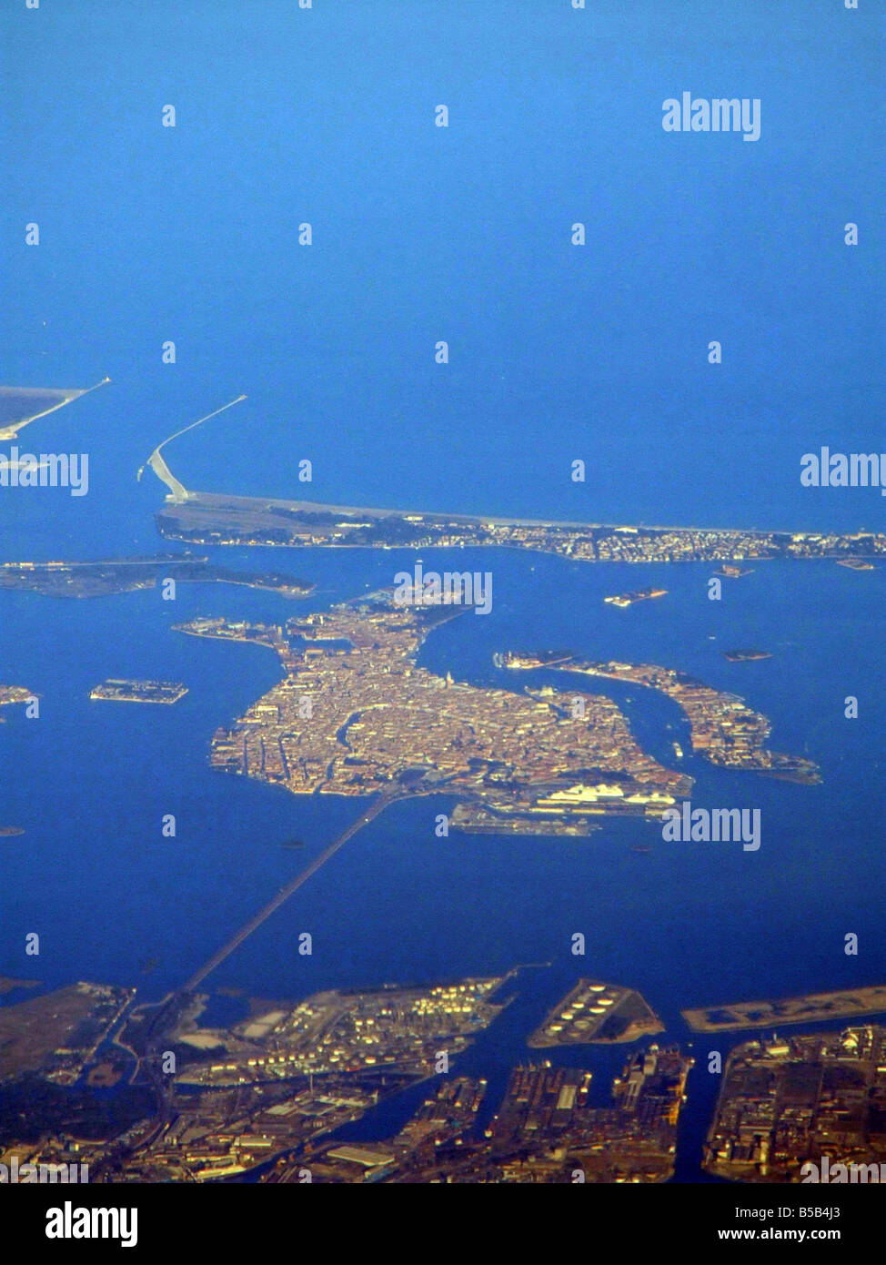aerial view of venice seen from plane window Stock Photo - Alamy