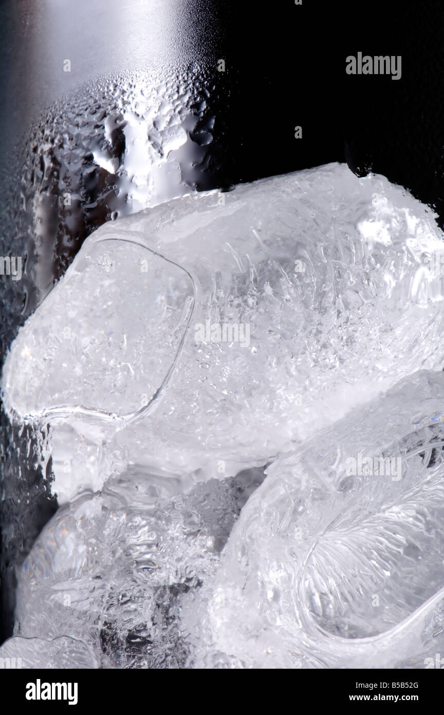 object on black Ice cubes in glass Stock Photo - Alamy