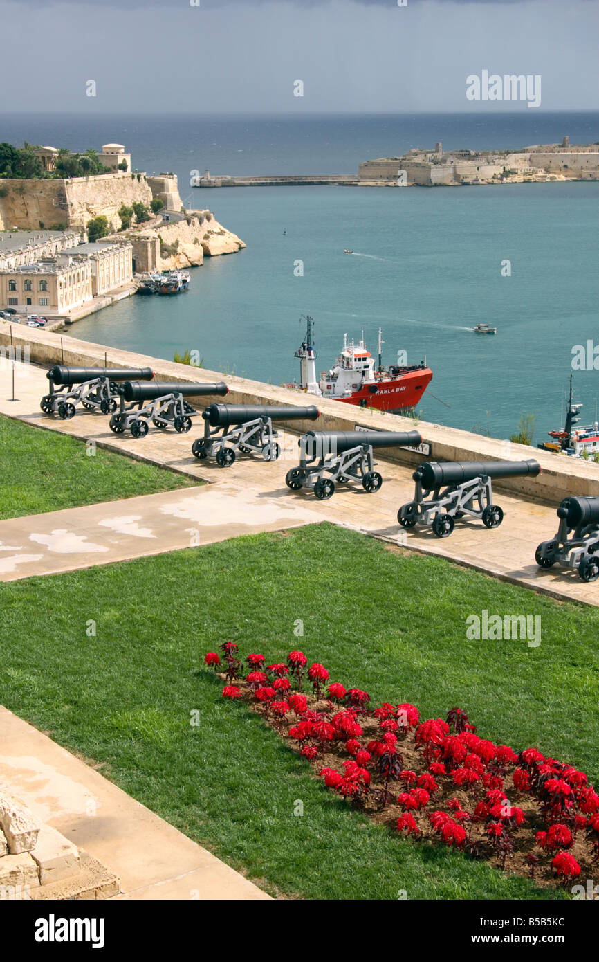 The "Saluting Battery" in Valletta, Malta Stock Photo - Alamy