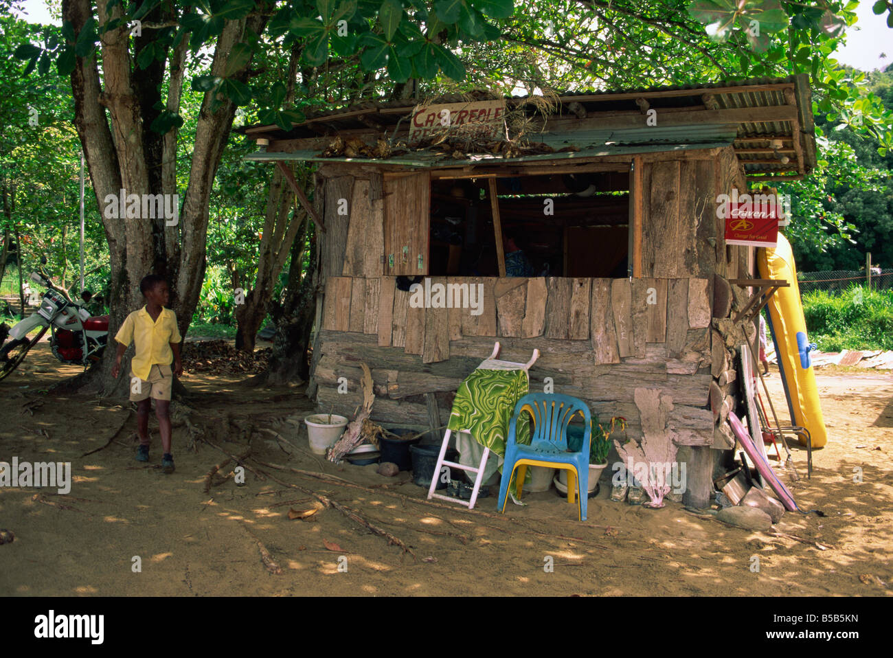 An old shack on the beach selling food and drinks, Castara, Tobago ...