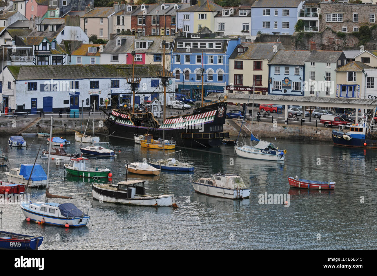 Boats in Brixham Harbour, Devon, England Stock Photo - Alamy