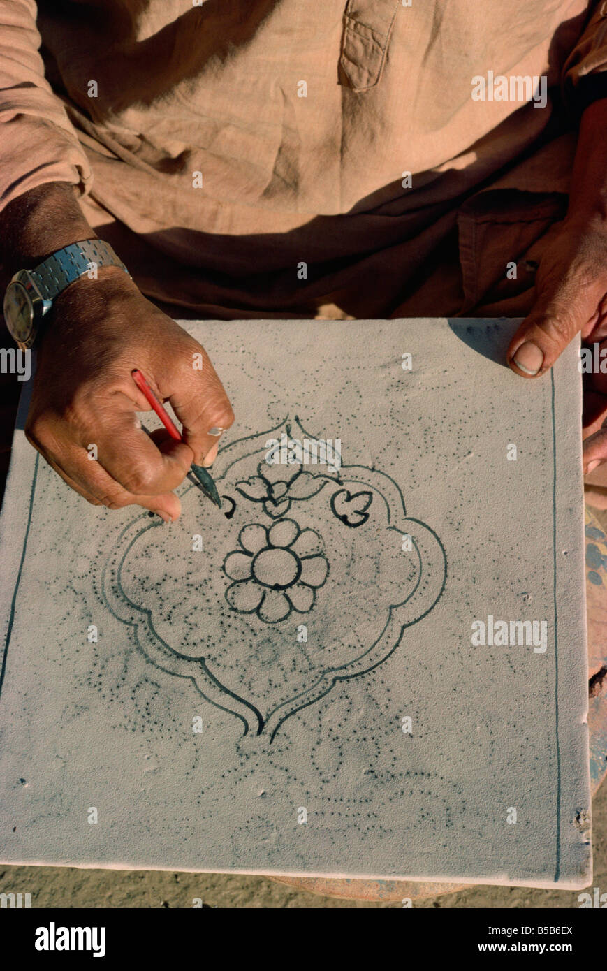 Tile works Hala Pakistan Asia Stock Photo - Alamy