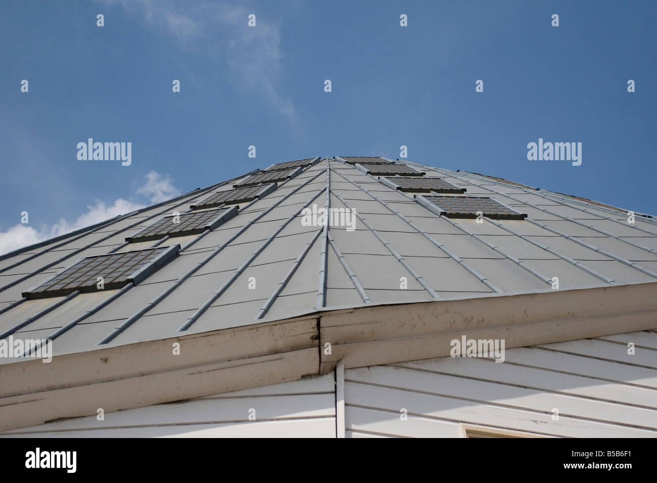 The sloping roof of 3 Slip, a covered slipway, at Chatham Historic ...