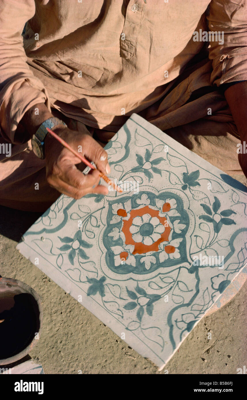 Tile works Hala Pakistan Asia Stock Photo - Alamy