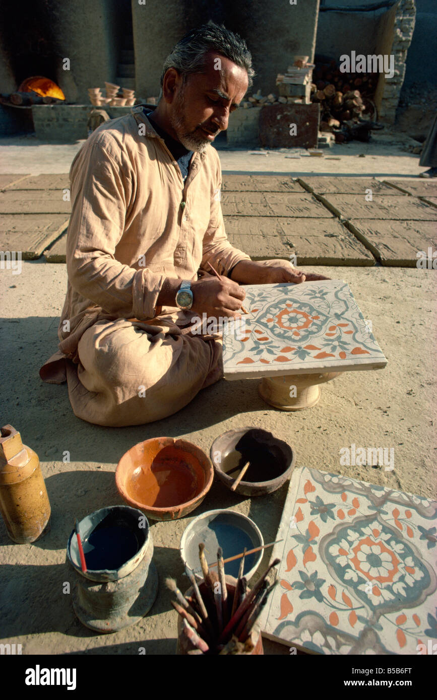 Tile works Hala Pakistan Asia Stock Photo - Alamy