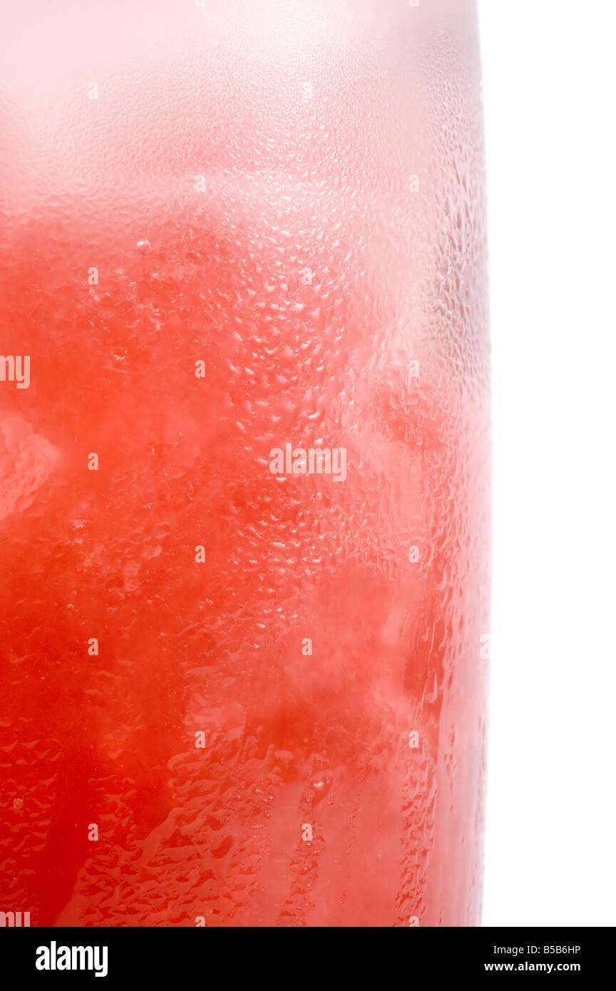 object on white red cocktail with Ice cubes Stock Photo - Alamy