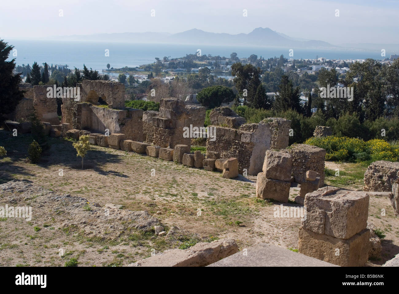 Byrsa Hill, looking down on the ancient port at the original Punic site ...