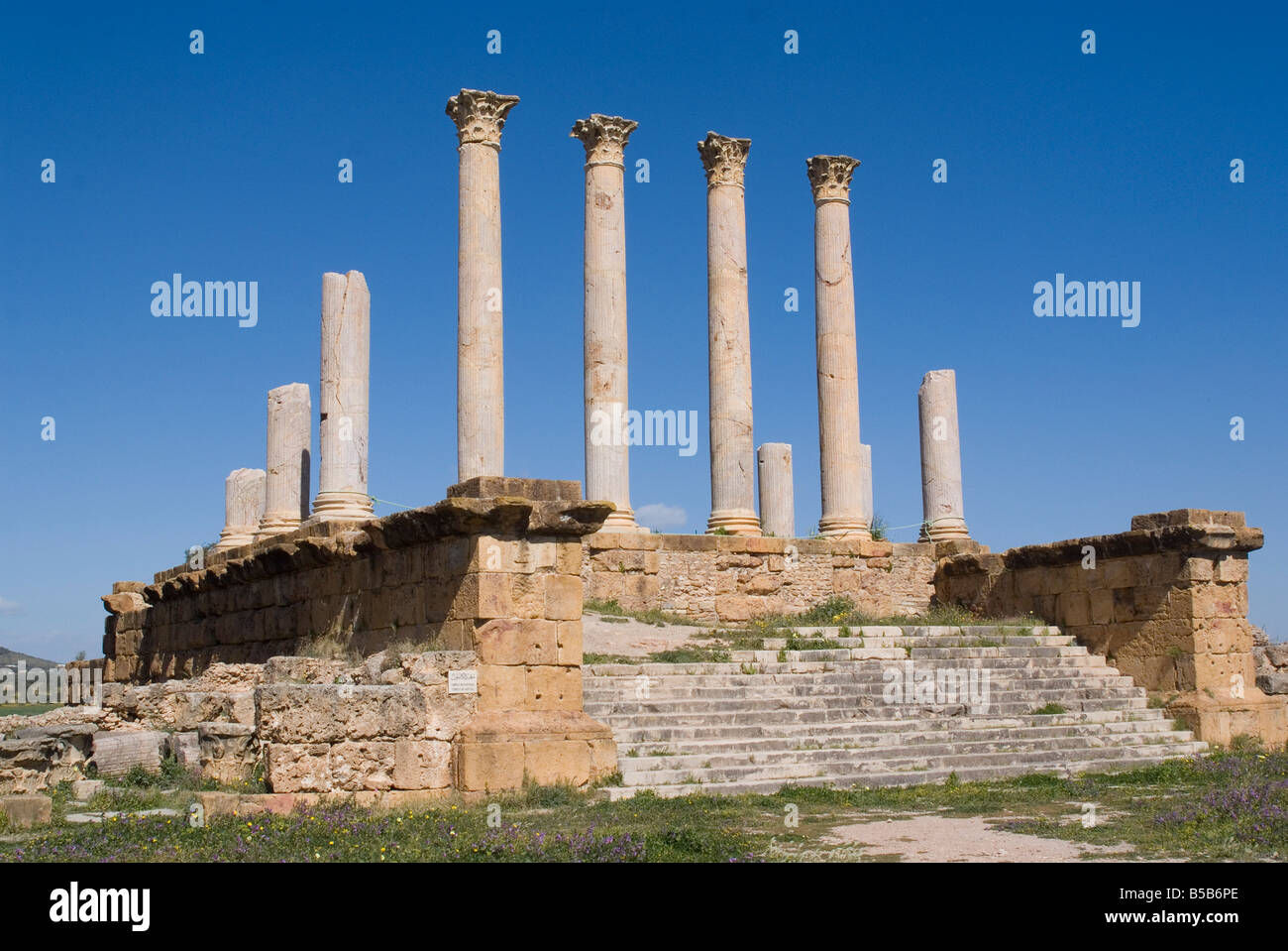 Capitolium (Temple to the three main gods), Roman ruin of Thuburbo ...