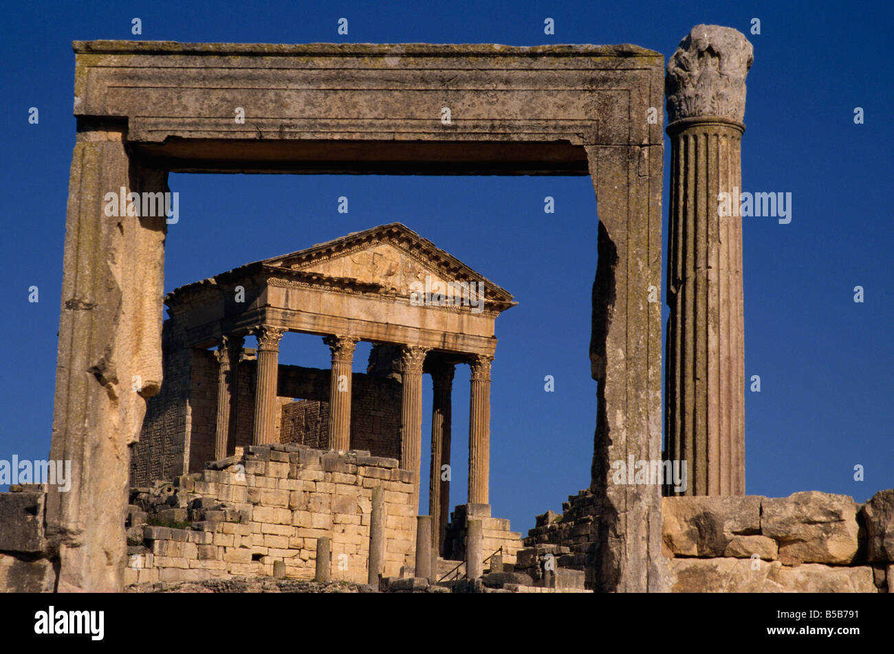 The Capitol Roman site of Dougga UNESCO World Heritage Site Tunisia ...