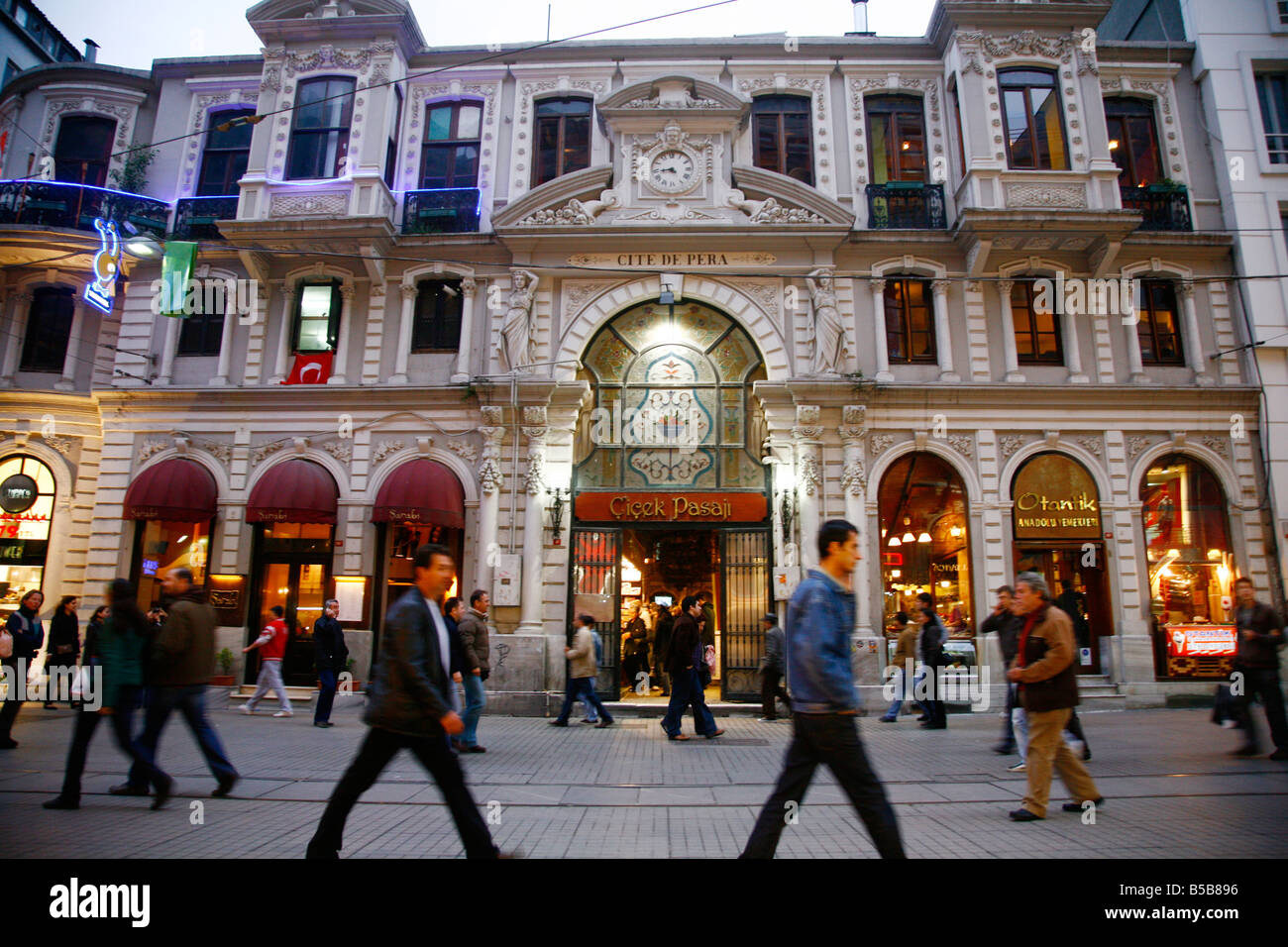 Istiklal Caddesi, Istanbul's main shopping street in Beyoglu quarter ...