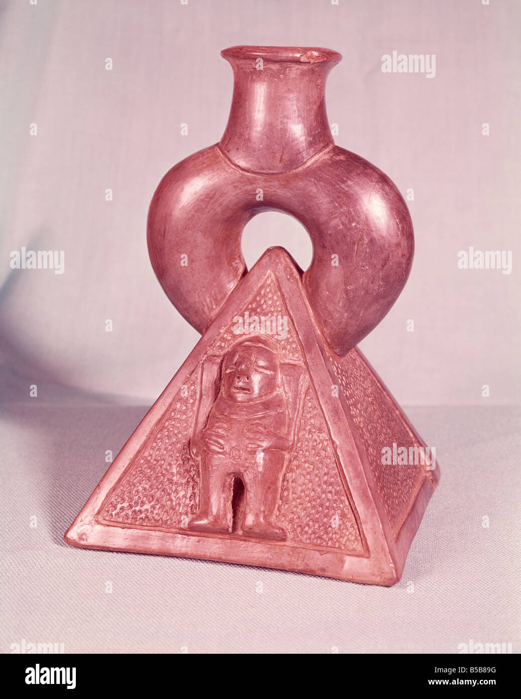 Pre-Columbian pyramid vessel from the Mochica culture, Amano Museum ...