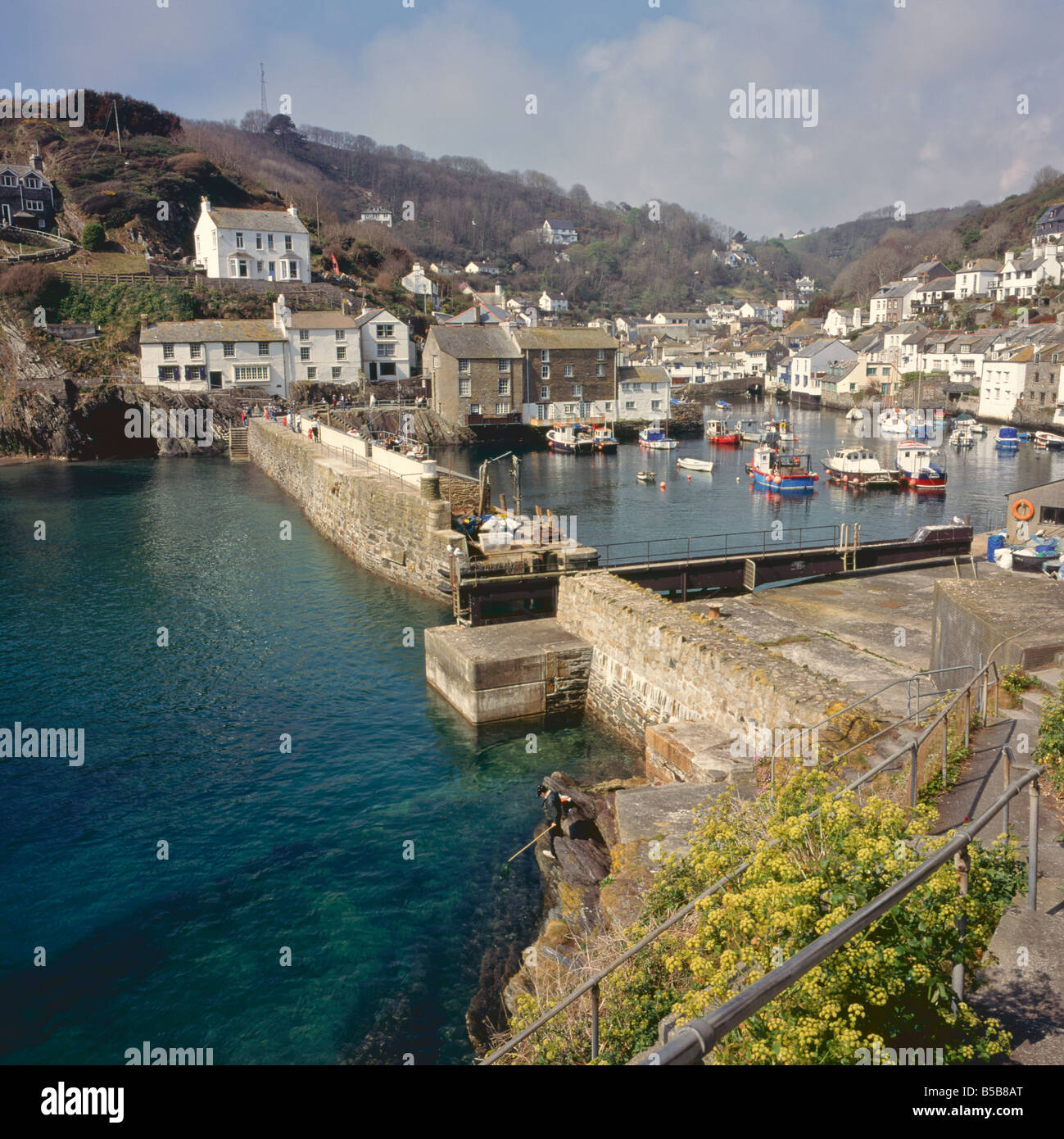 Polperro Harbour, Cornwall, England, UK, Europe Stock Photo - Alamy