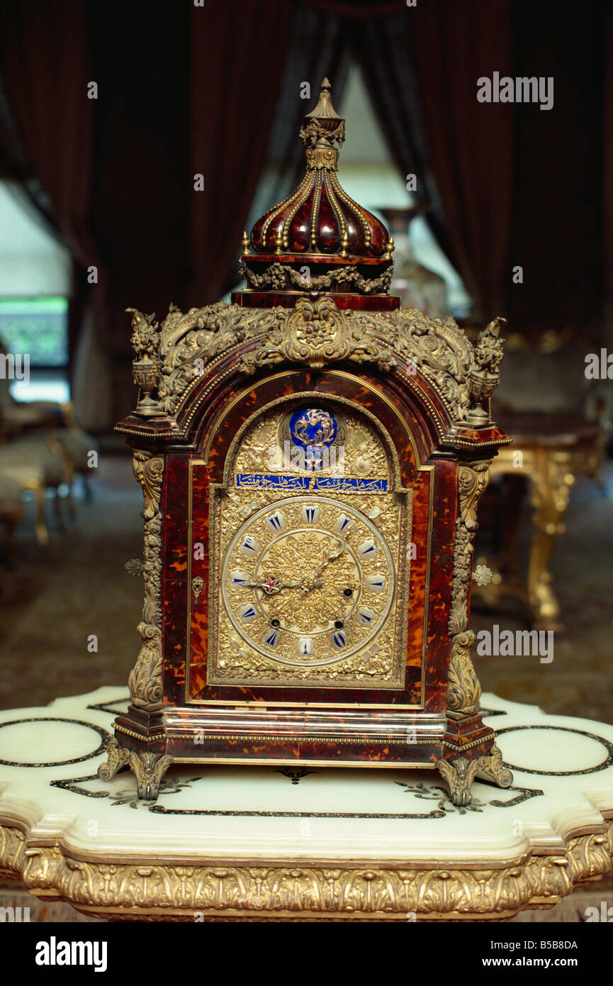 Clock in Dolmabahce Palace Istanbul Turkey Europe Stock Photo - Alamy