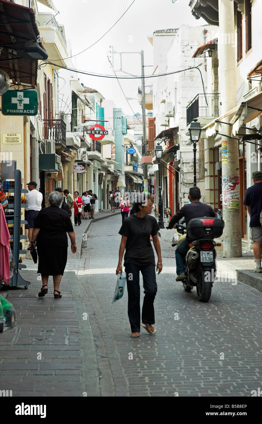 Street scene Rethymnon Crete Greece September 2008 Stock Photo - Alamy
