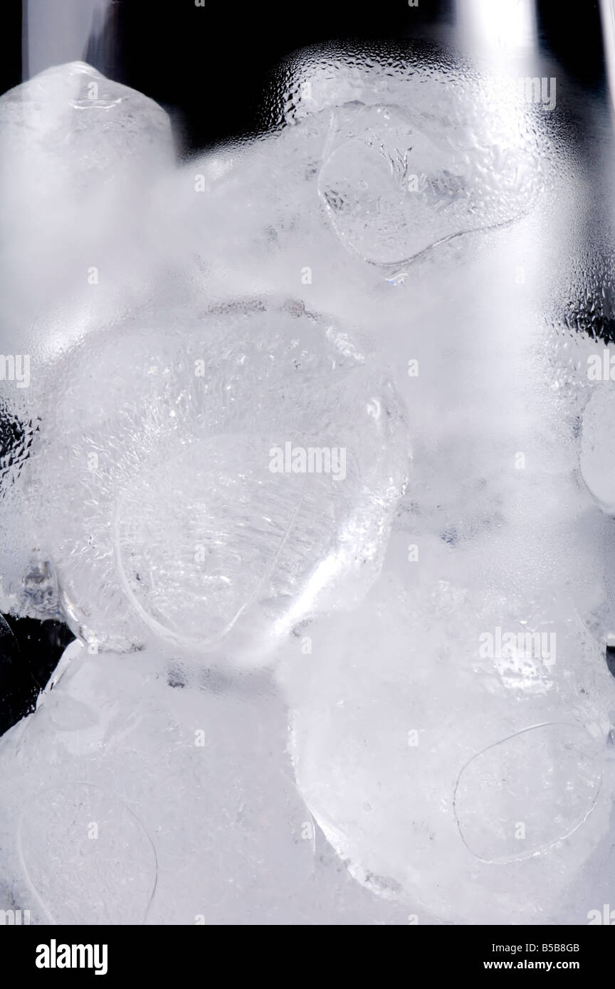 object on black Ice cubes in glass Stock Photo - Alamy