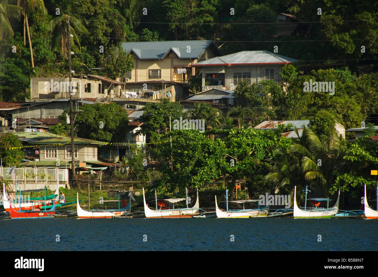 Banka fishing boats, Lake Taal, Talisay, Luzon, Philippines, Southeast ...