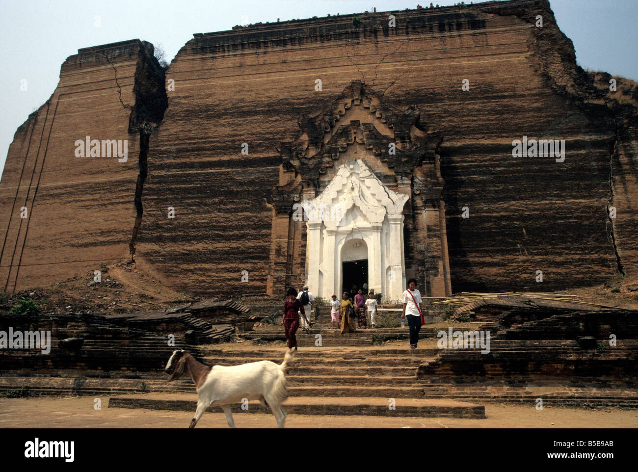 Mingun Paya, with its distinctive fissure caused by an earthquake, near ...