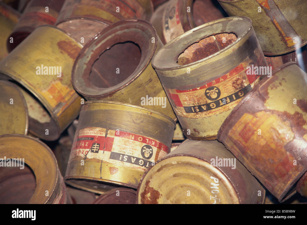 Cyclon B poison cannisters Auschwitz Makopolska Poland Europe Stock ...