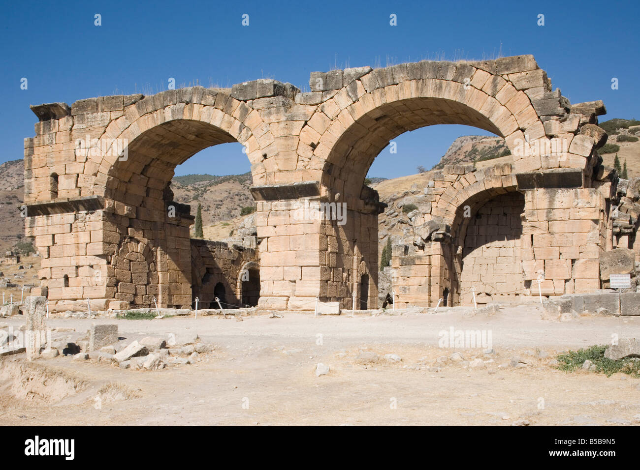 Church and baths, archaeological site of Hierapolis, Pamukkale, UNESCO ...