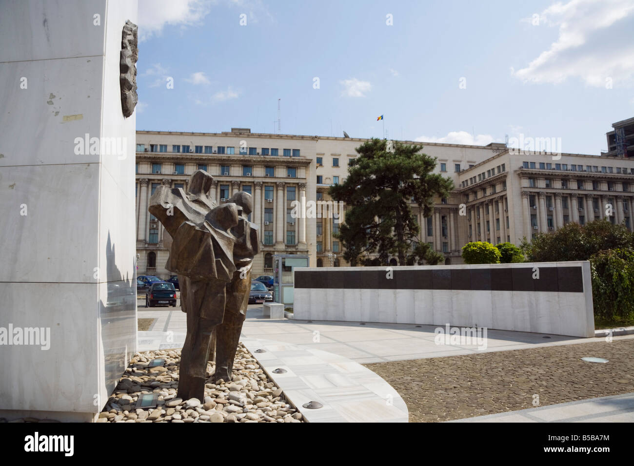 Bucharest Romania Revolution Monument and bronze statues in Revolution ...