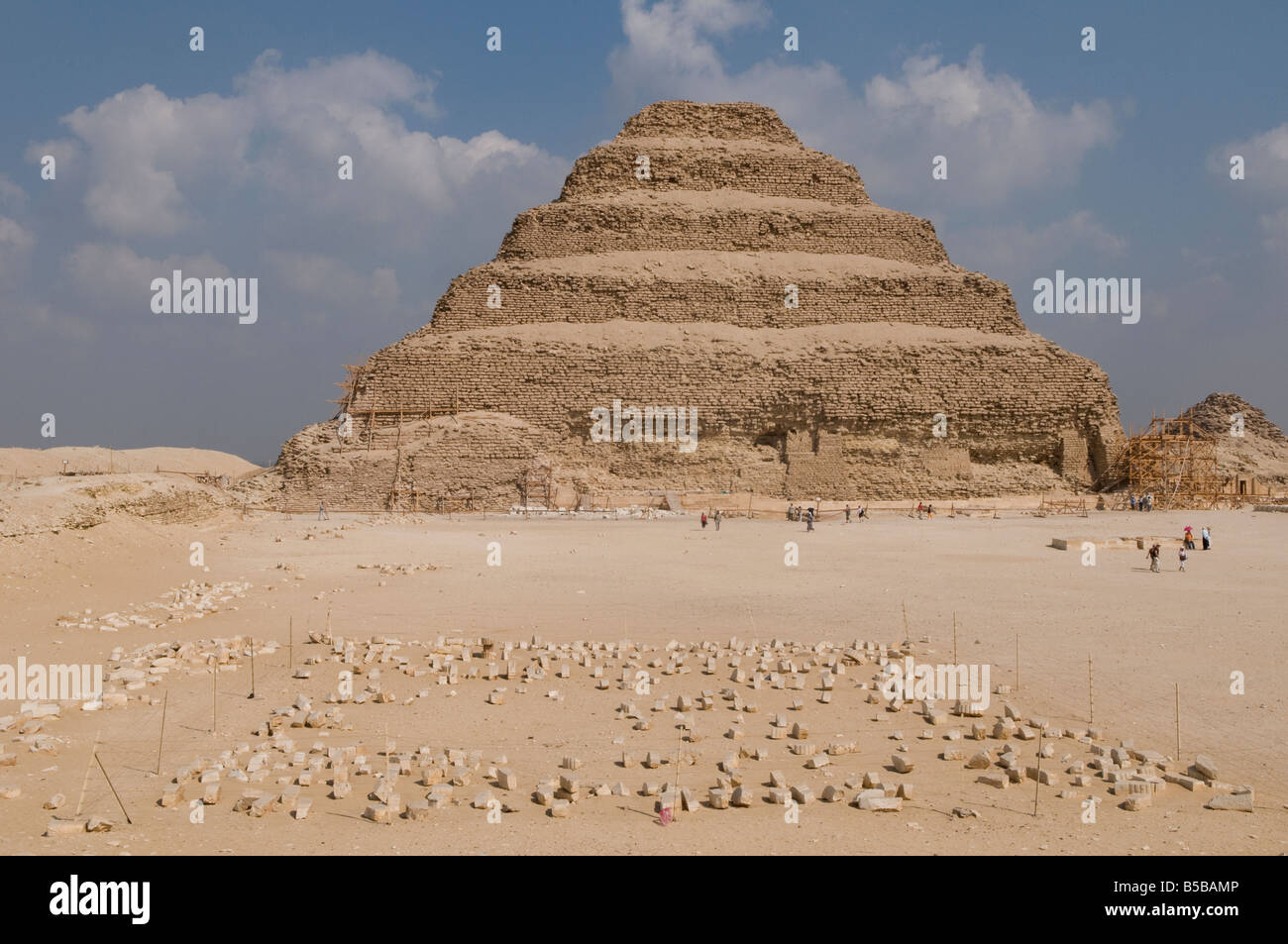 The stepped Pyramid of Djoser or Djeser also Zoser at Saqqara or ...