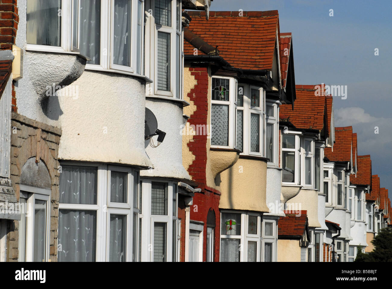 A row of Suburban semi-detached houses UK Stock Photo - Alamy