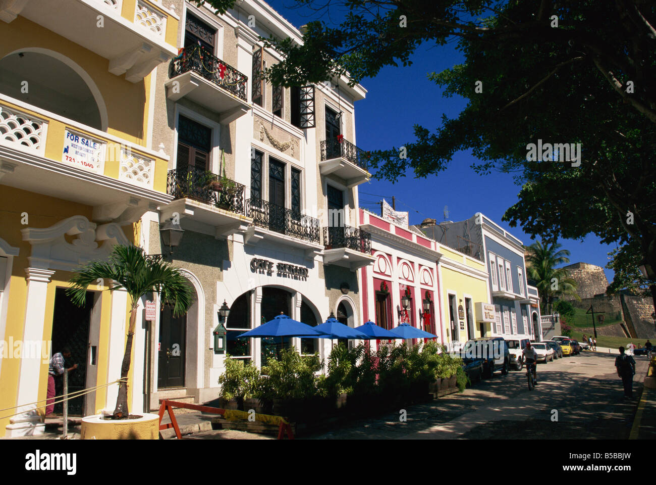 Typical street in the Old Town San Juan Puerto Rico Central America ...