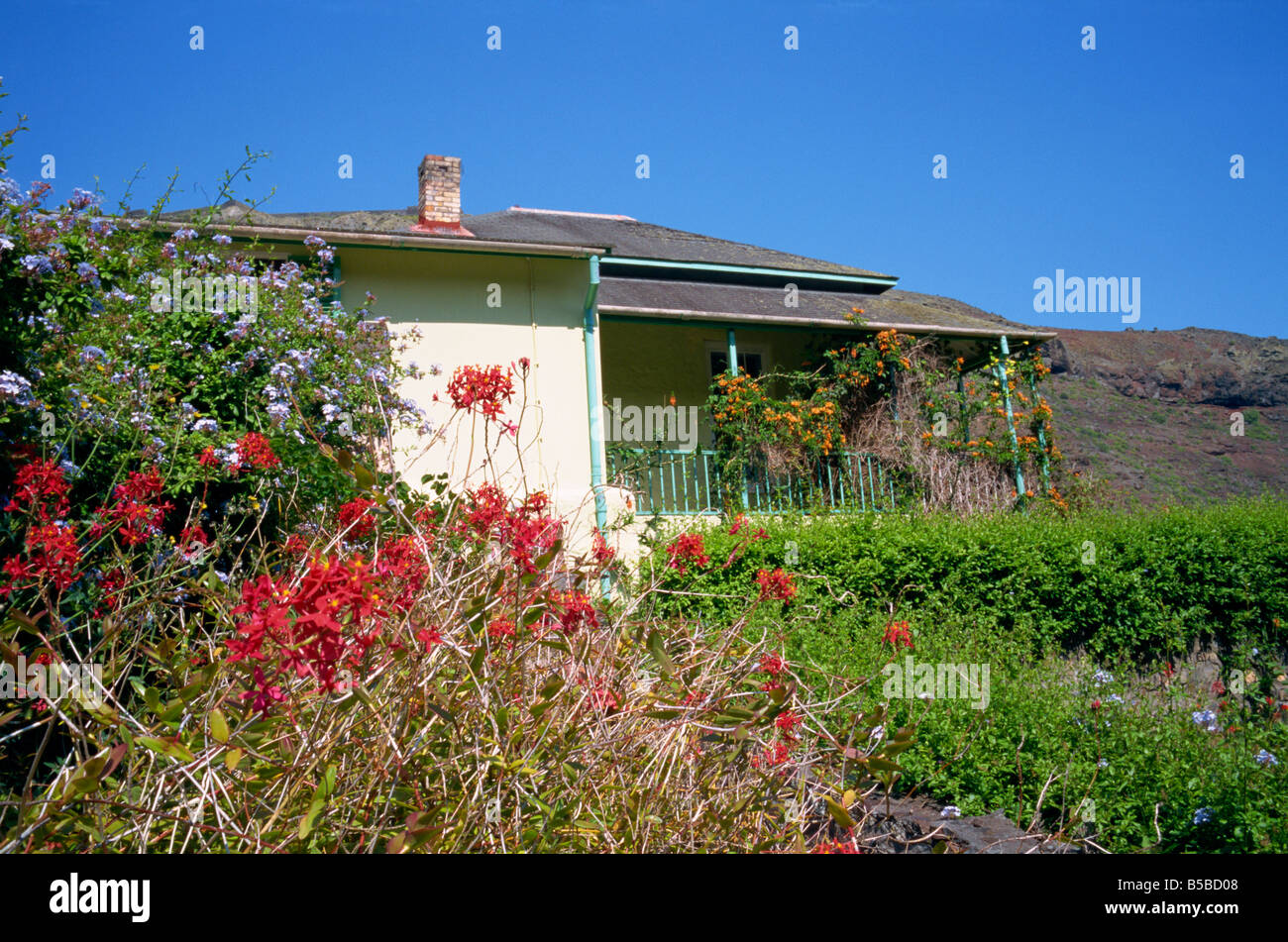 Flowers in front of Briars Pavilion the house where Napoleon stayed ...