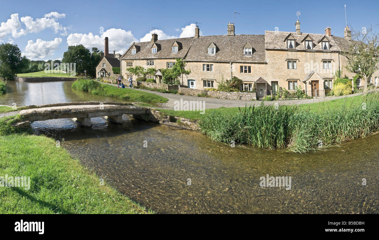 River Eye and Lower Slaughter village Gloucestershire The Cotswolds ...