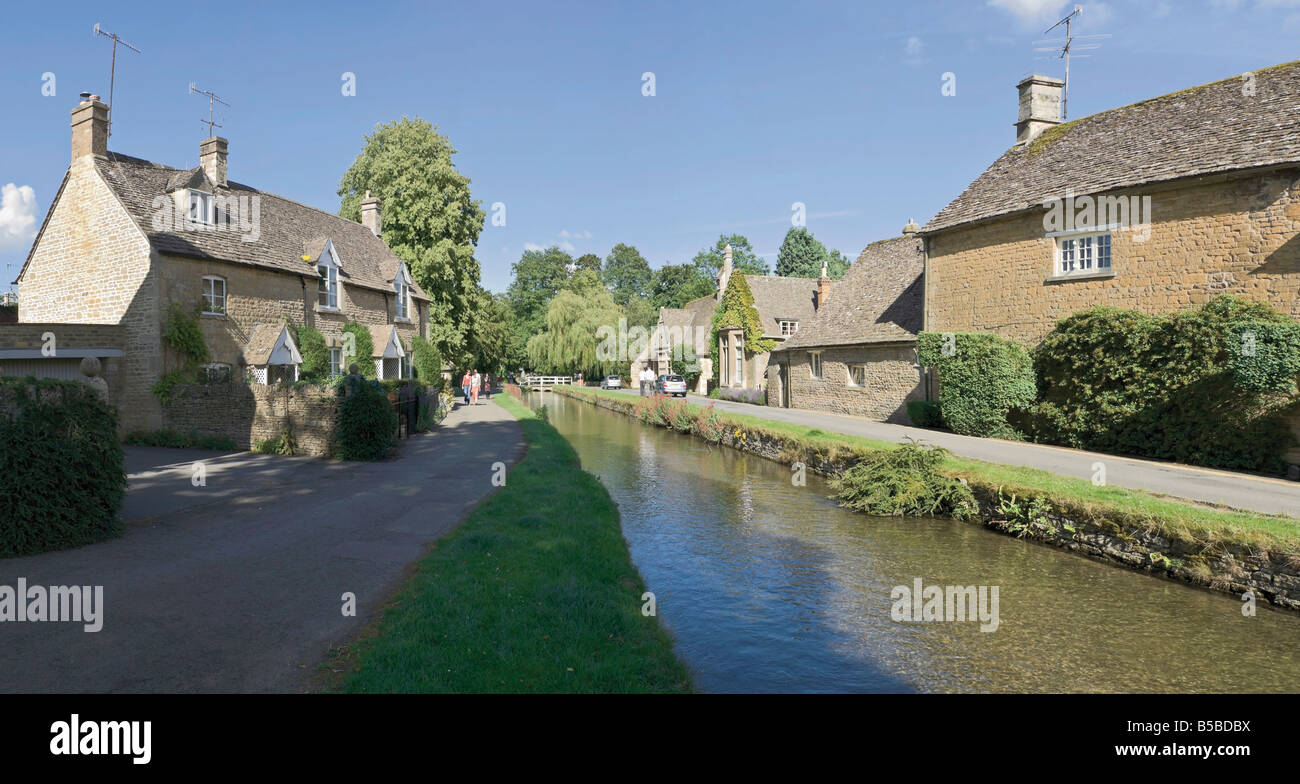 River Eye and Lower Slaughter village Gloucestershire The Cotswolds ...