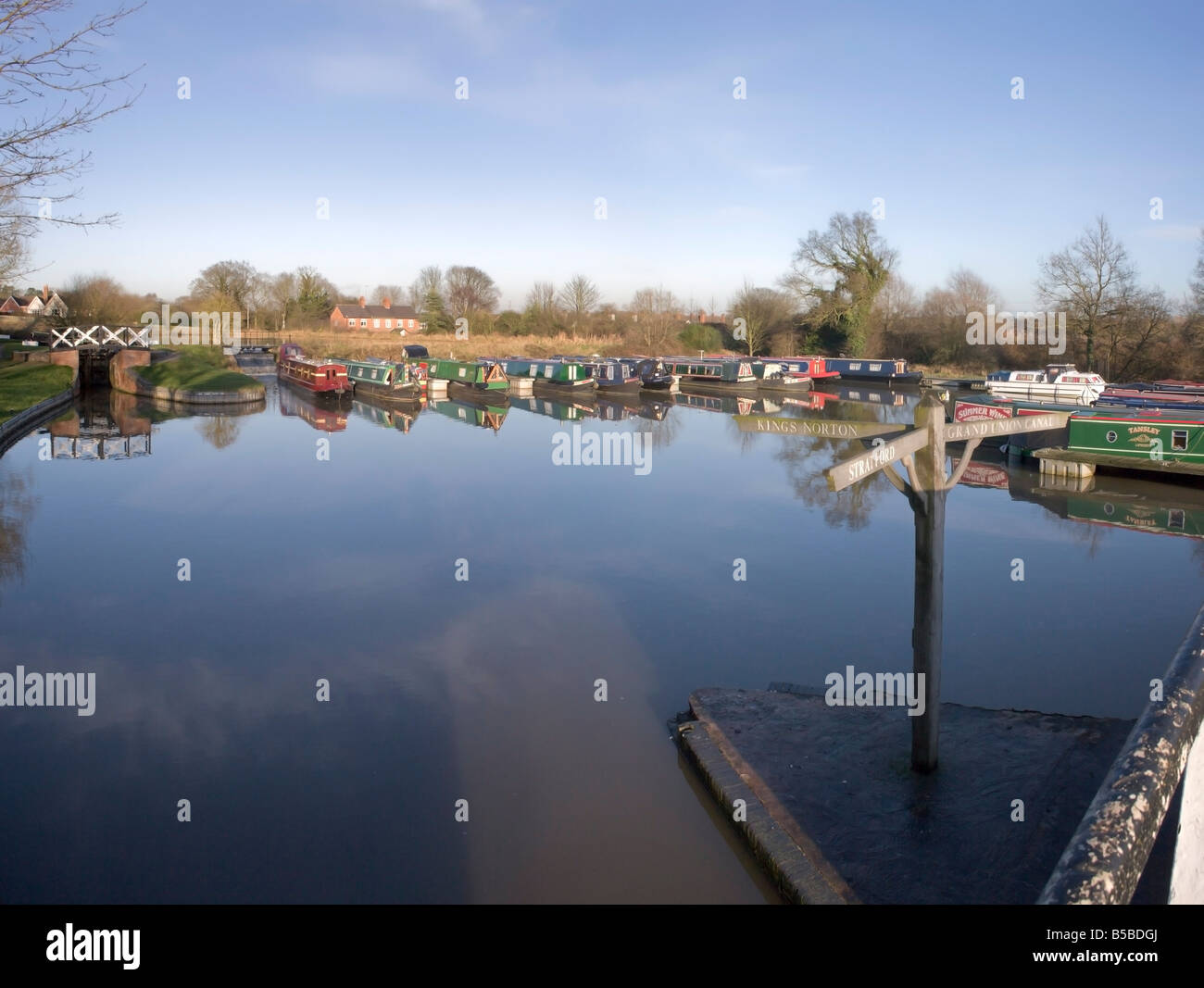 Lapworth flight of locks Stratford upon Avon Canal Warwickshire England ...