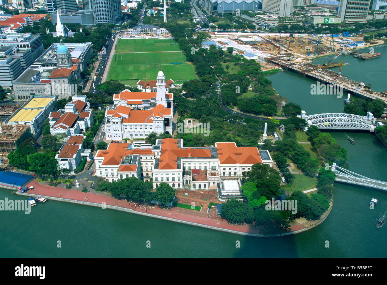 Aerial view of Government Buildings Singapore Asia T Hall Stock Photo ...
