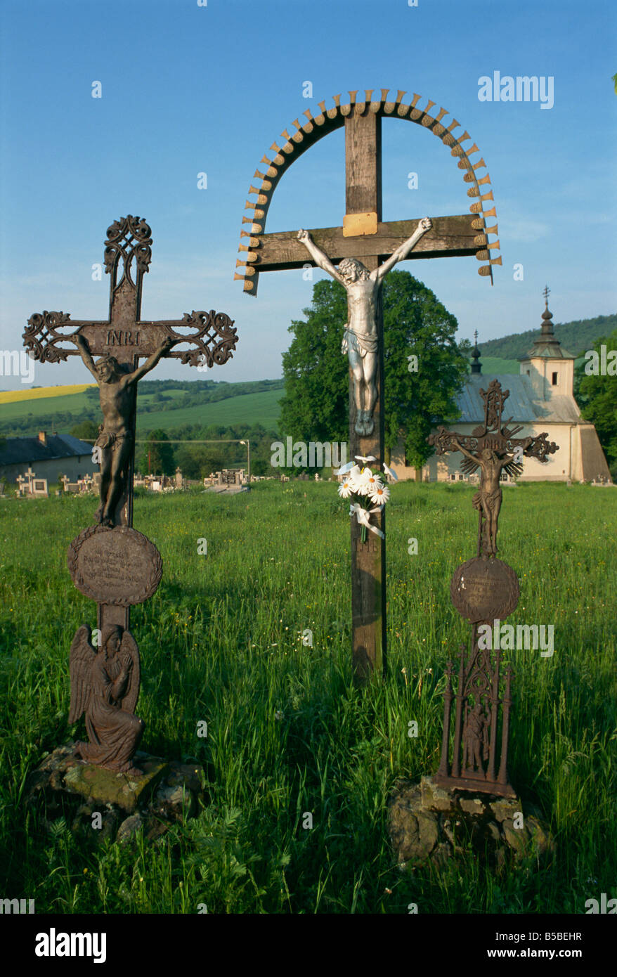 Orthodox crucifixes, near Bardejov, Slovakia, Europe Stock Photo - Alamy