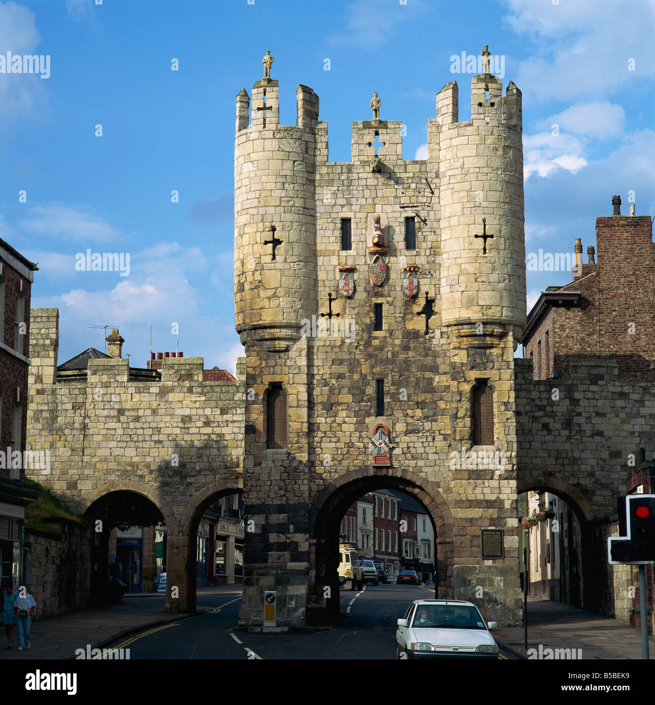 Micklegate Bar and City Wall, York, Yorkshire, England, Europe Stock ...