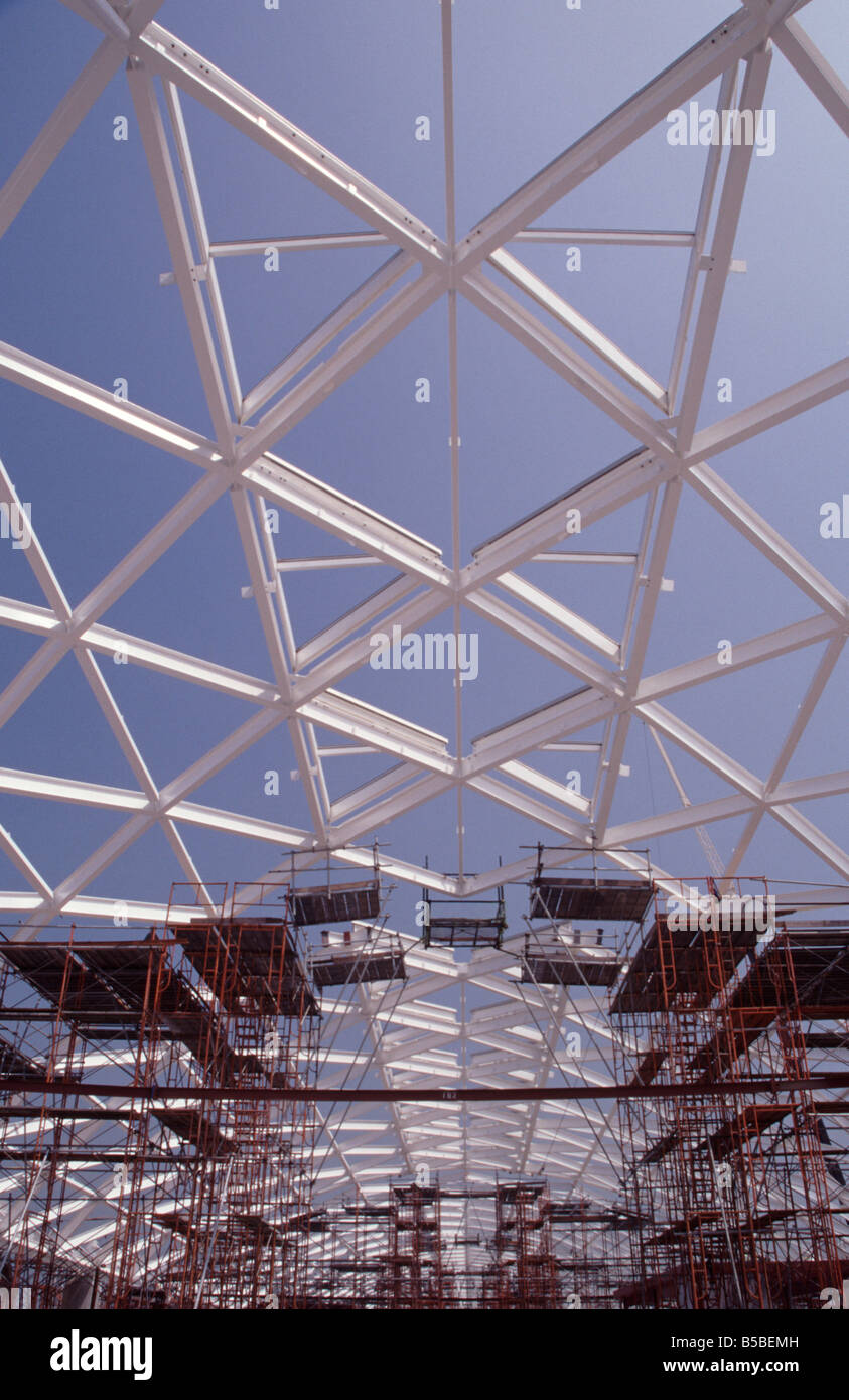 construction site building steel superstructure chek lap kok airport ...