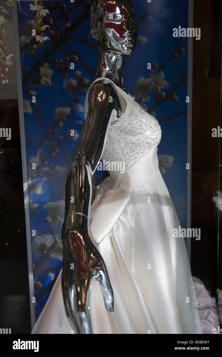 Silver bride wedding dress white art manikin hi-res stock photography ...