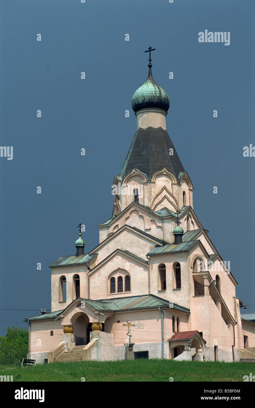 Newly built Orthodox church at Medzilaborce Slovakia J Strachan Stock ...