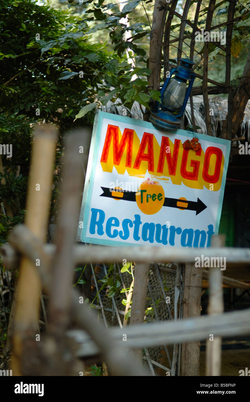 Sign for Mango Tree Restaurant. India, Karnataka, Hampi Stock Photo - Alamy