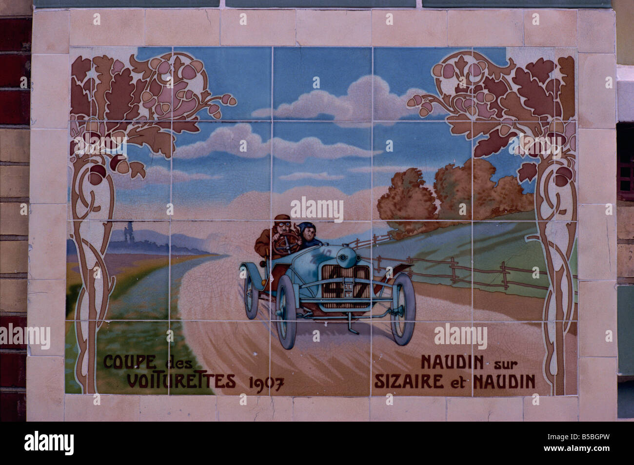 Coupe des Voiturettes 1907 Naudin sur Sizaire et Naudin Michelin ...