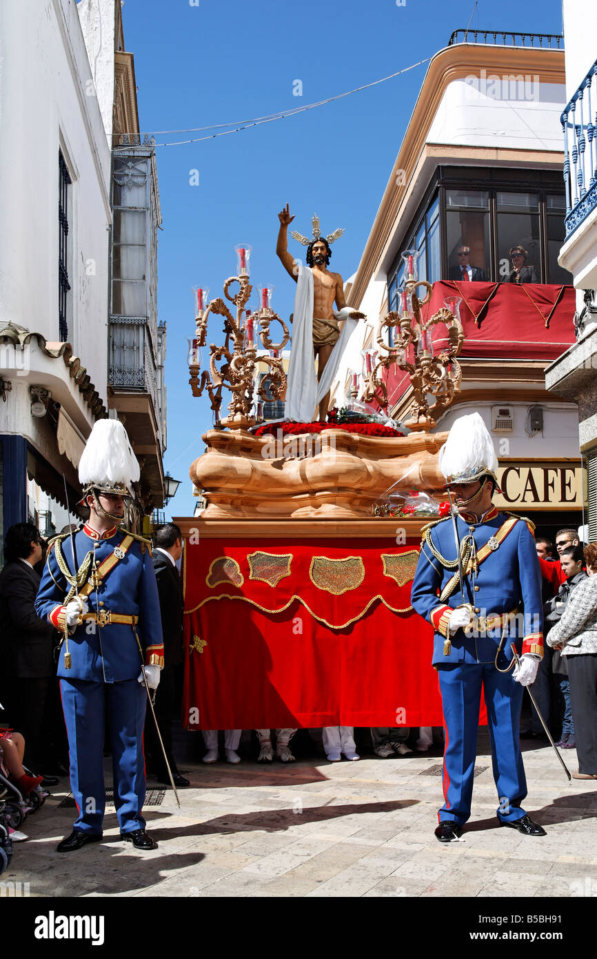 Float of resurrected Jesus, Easter Sunday procession at the end of ...